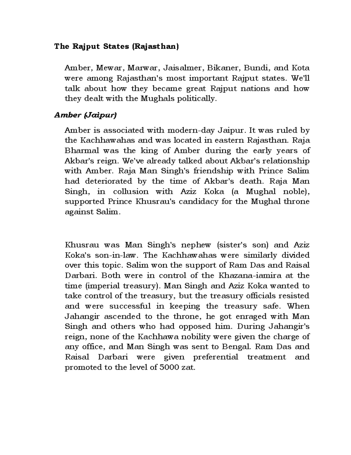 The Rajput States - Lecture notes 3 - The Rajput States (Rajasthan ...