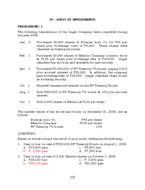 AP - Liabilities - Auditing Problems - CPA REVIEW SCHOOL OF THE PHILIPPINES M a n i l a AUDITING ...