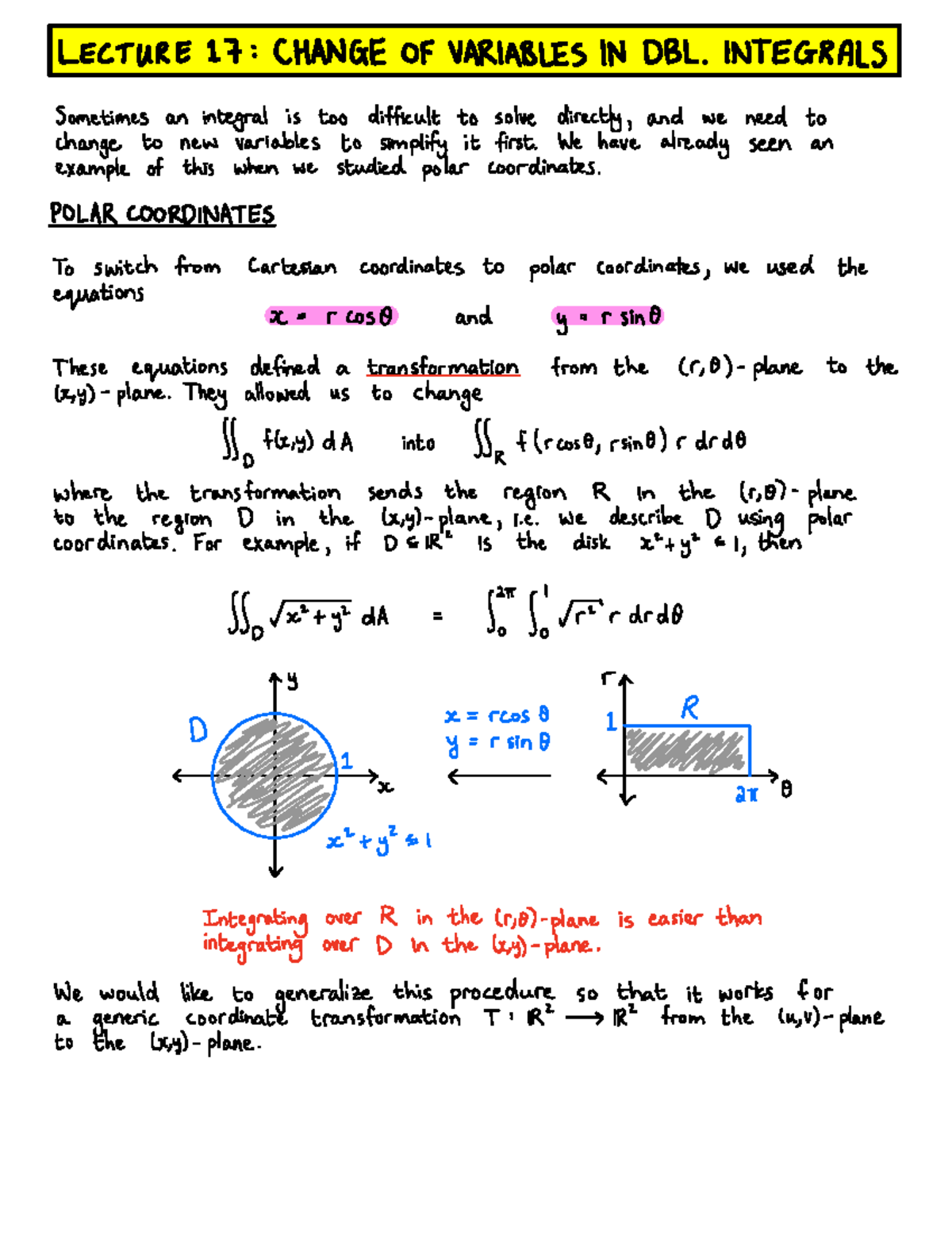 MTHS211 - Lecture 17 - Change of Variables in Double Integrals ...