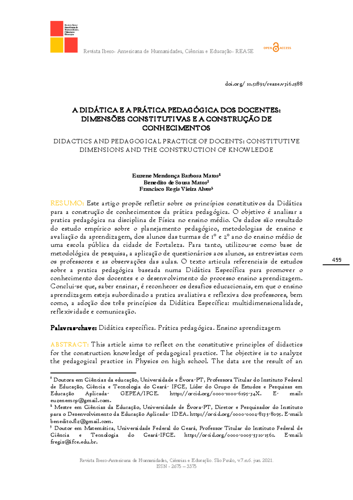 1-[31]+A+ Didática+E+A+ Prática+ Pedagógica+DOS+ Docentes - 499 doi/ 10 ...