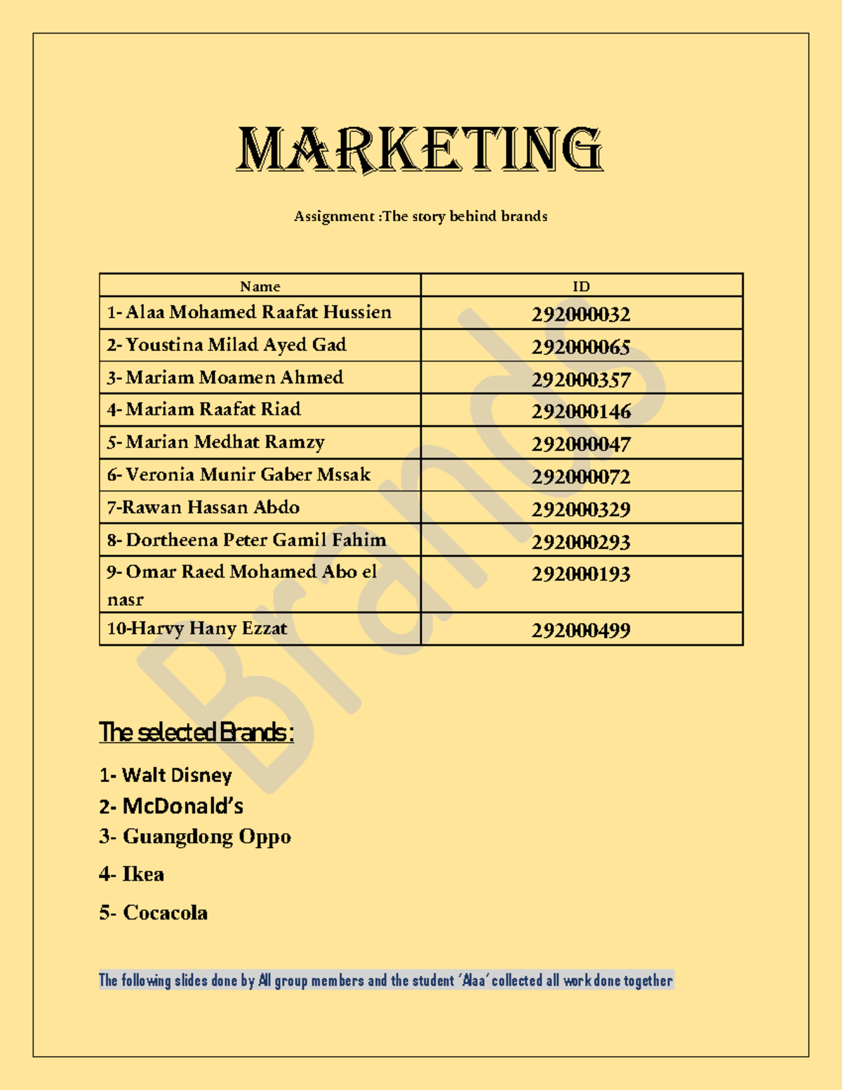 Behind brands - assignment - Marketing Assignment :The story behind ...