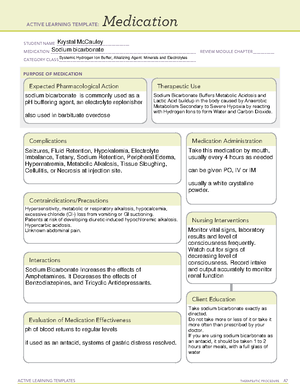 Drug card K mccauley zosyn - ACTIVE LEARNING TEMPLATES THERAPEUTIC ...