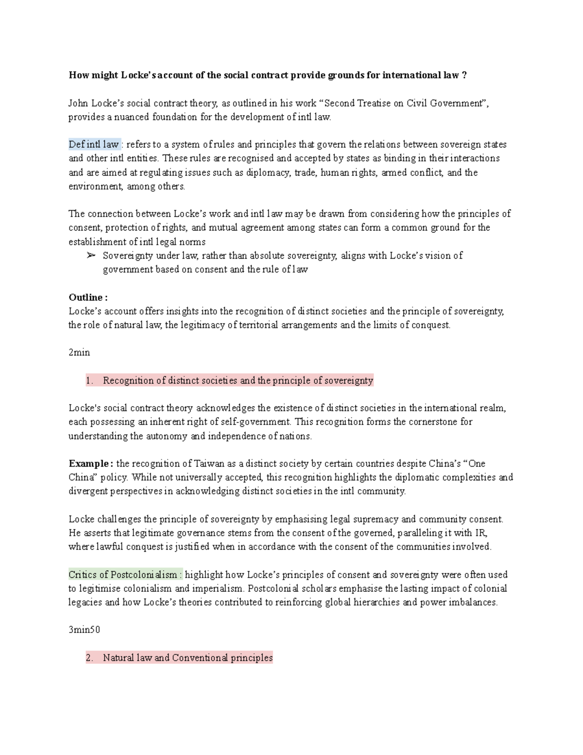 IR theory presentation on Locke - How might Locke’s account of the ...
