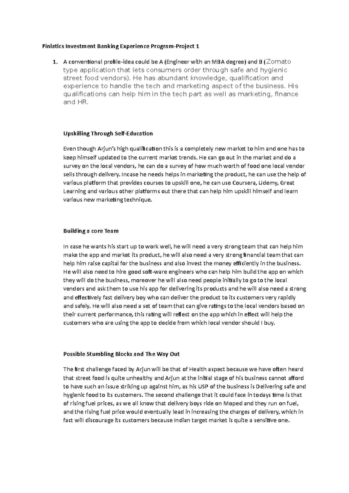 Finlatics Investment Banking Experience Program - He has abundant ...