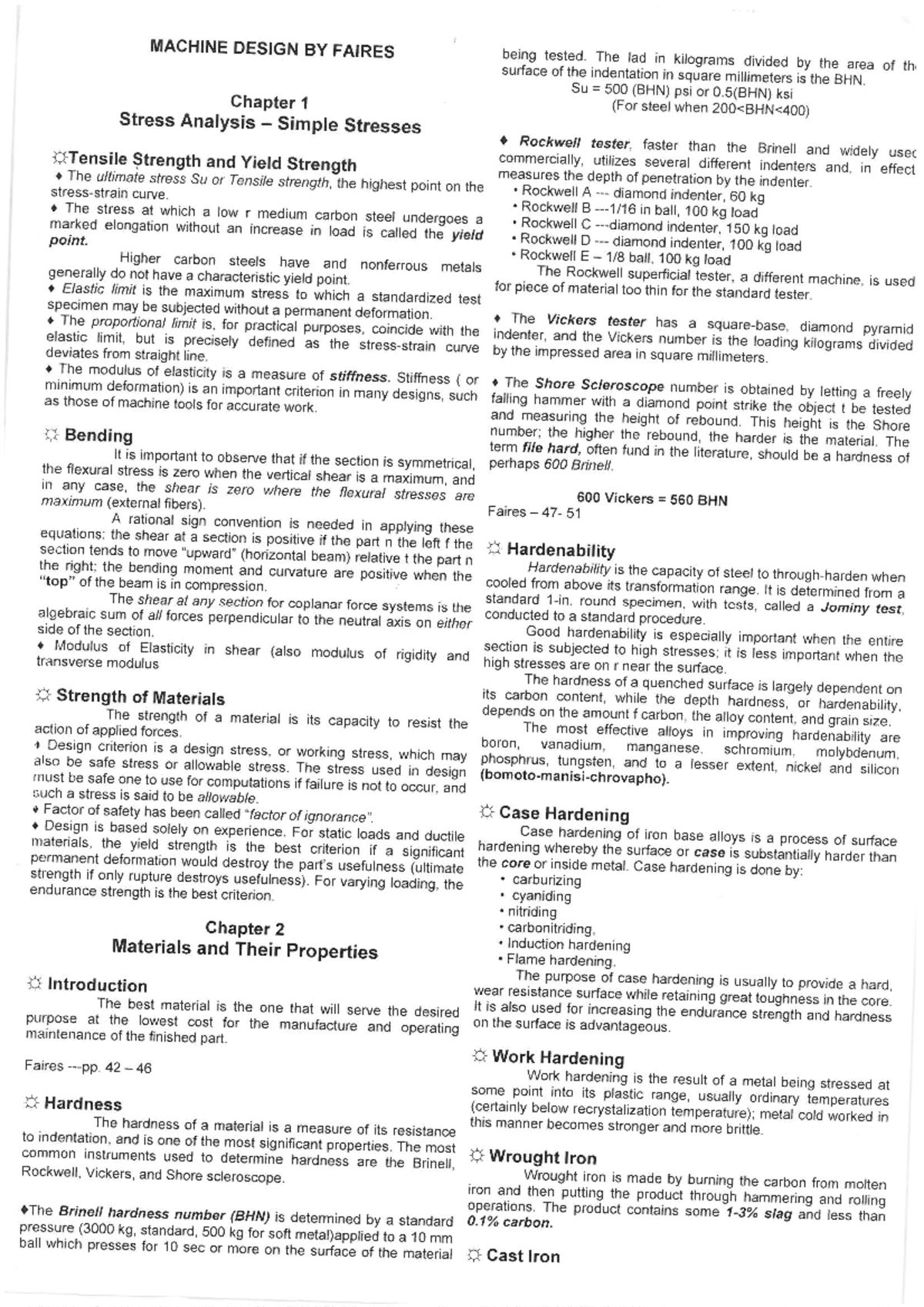 Machine Design Notes Faires - BS Civil Engineering - Studocu