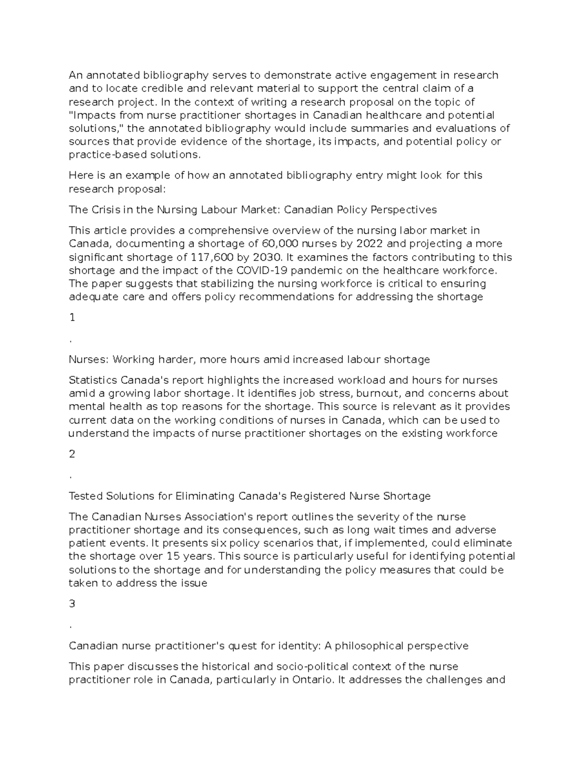 An annotated bibliography serves to demonstrate active engagement in ...