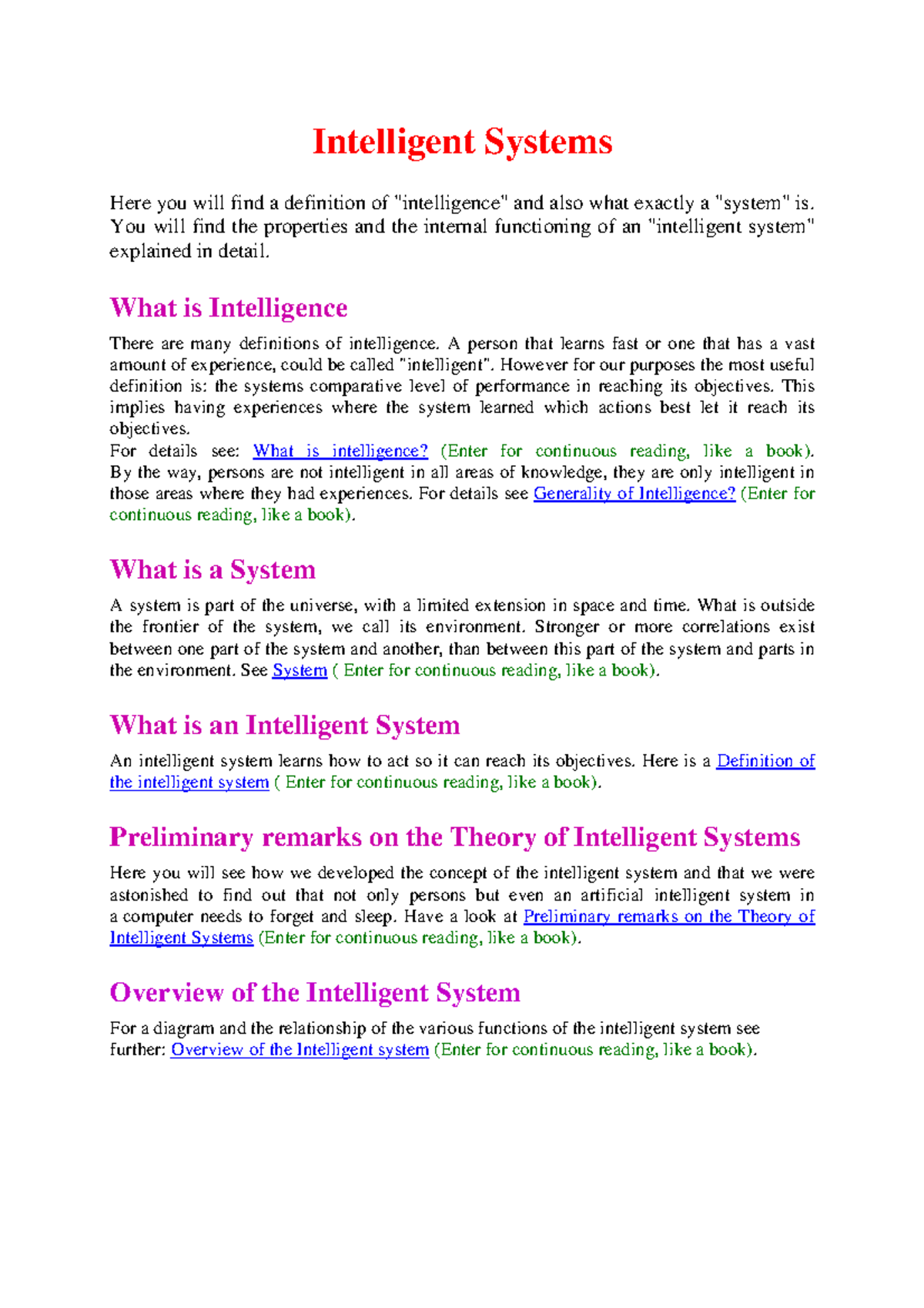 Intelligent Systems - Intelligent Systems Here you will find a ...