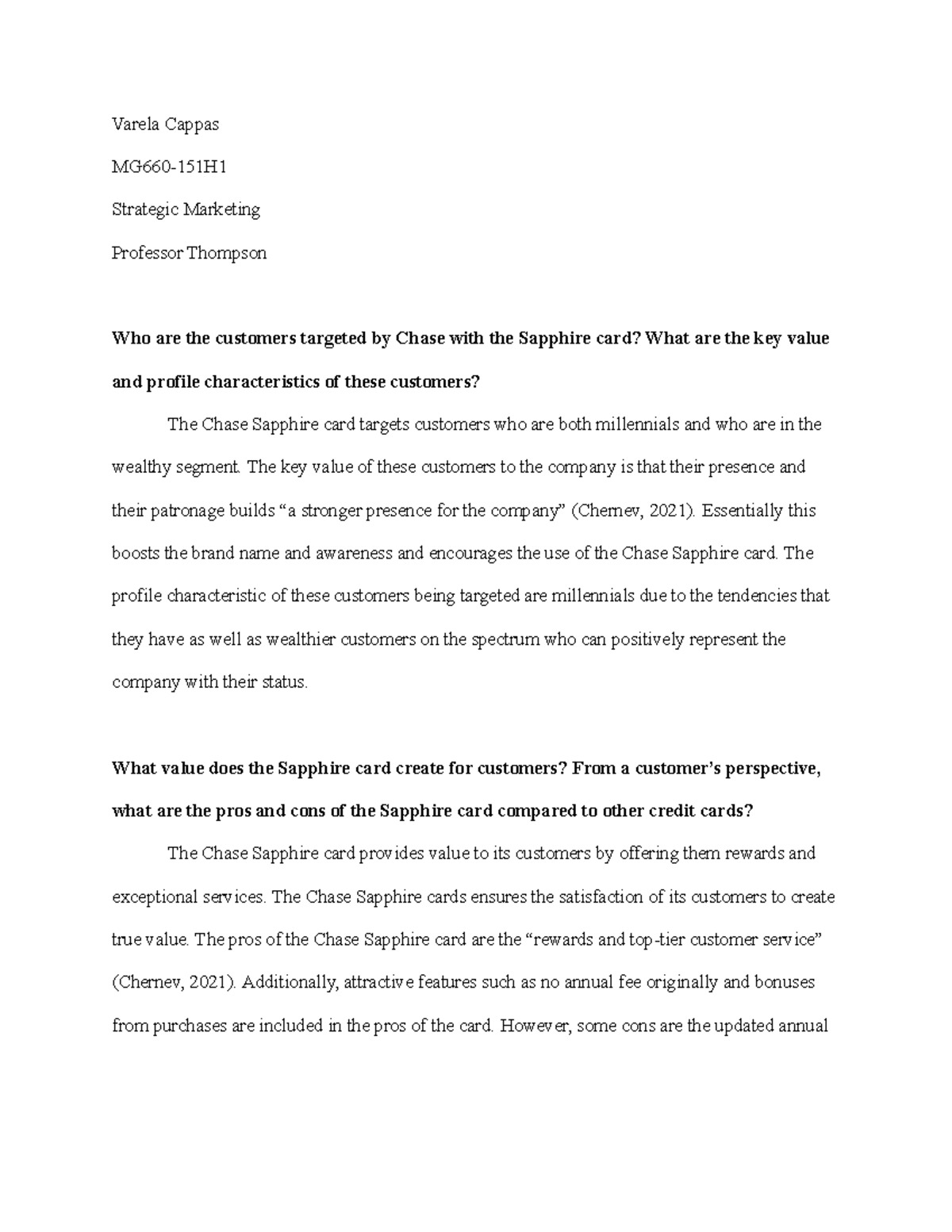 Chase Sapphire Assignment - Varela Cappas MG660-151H Strategic ...