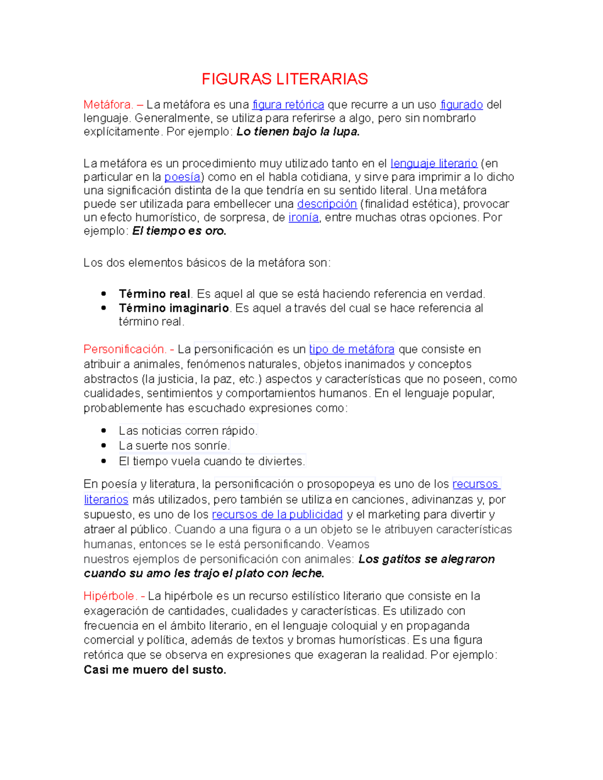 Investigación de lenguaje - FIGURAS LITERARIAS Metáfora. – La metáfora ...