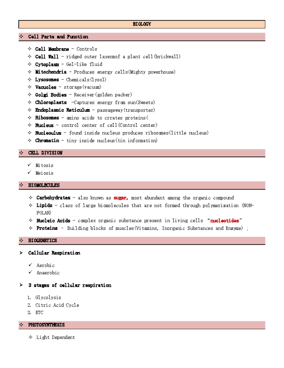 All about biology - Biology - Studocu