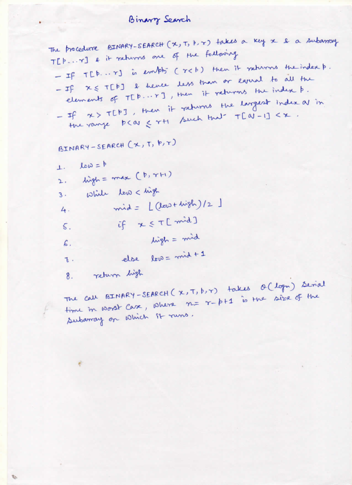 Binary Search Quick Sort Merge Sort (1) - Binary Search The procedure ...