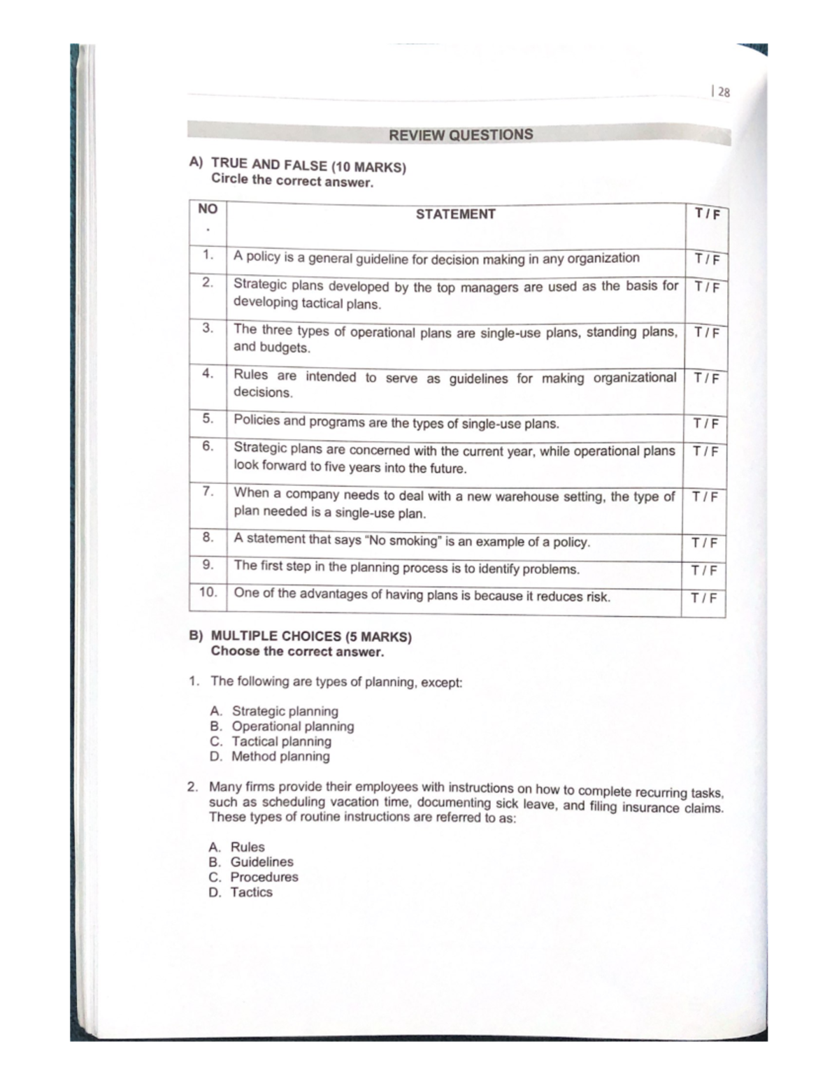 Review Questions-1 - Mgt162 - fundamental of management - Studocu