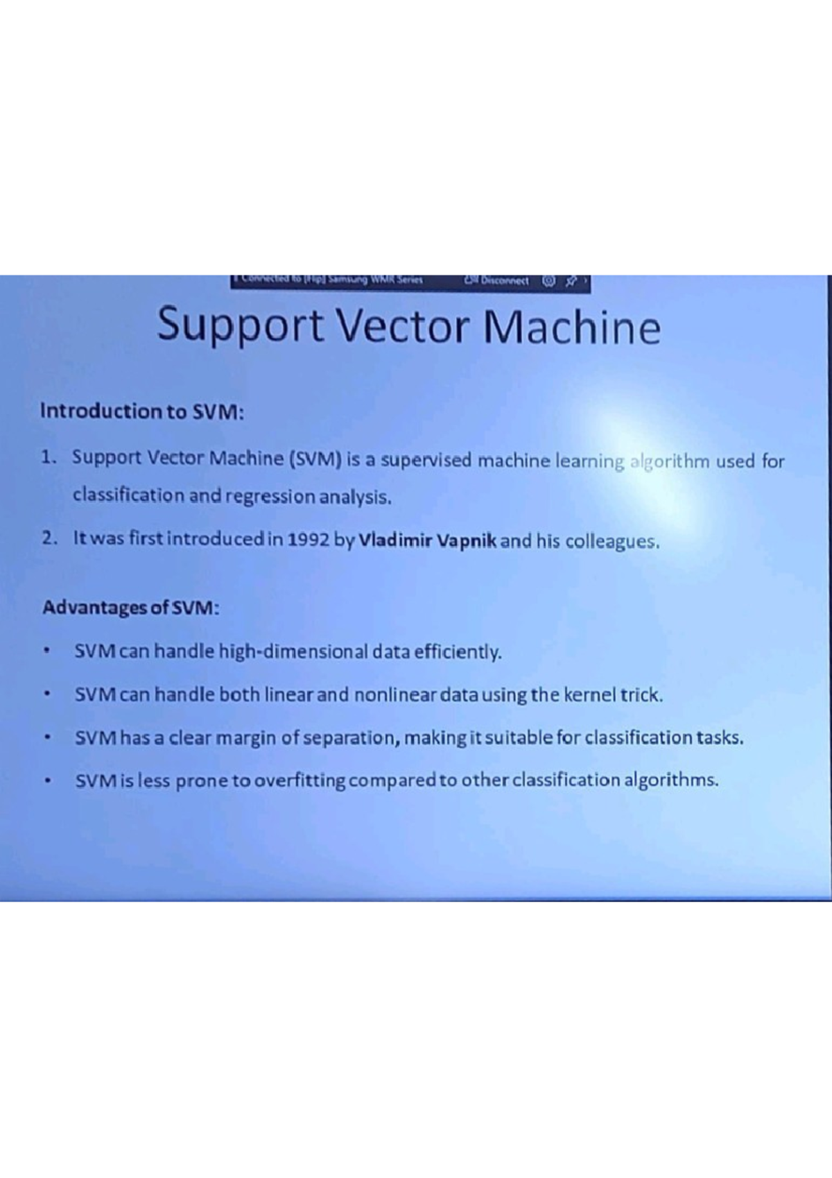 Support Vector Machine - Machine Learning - Studocu