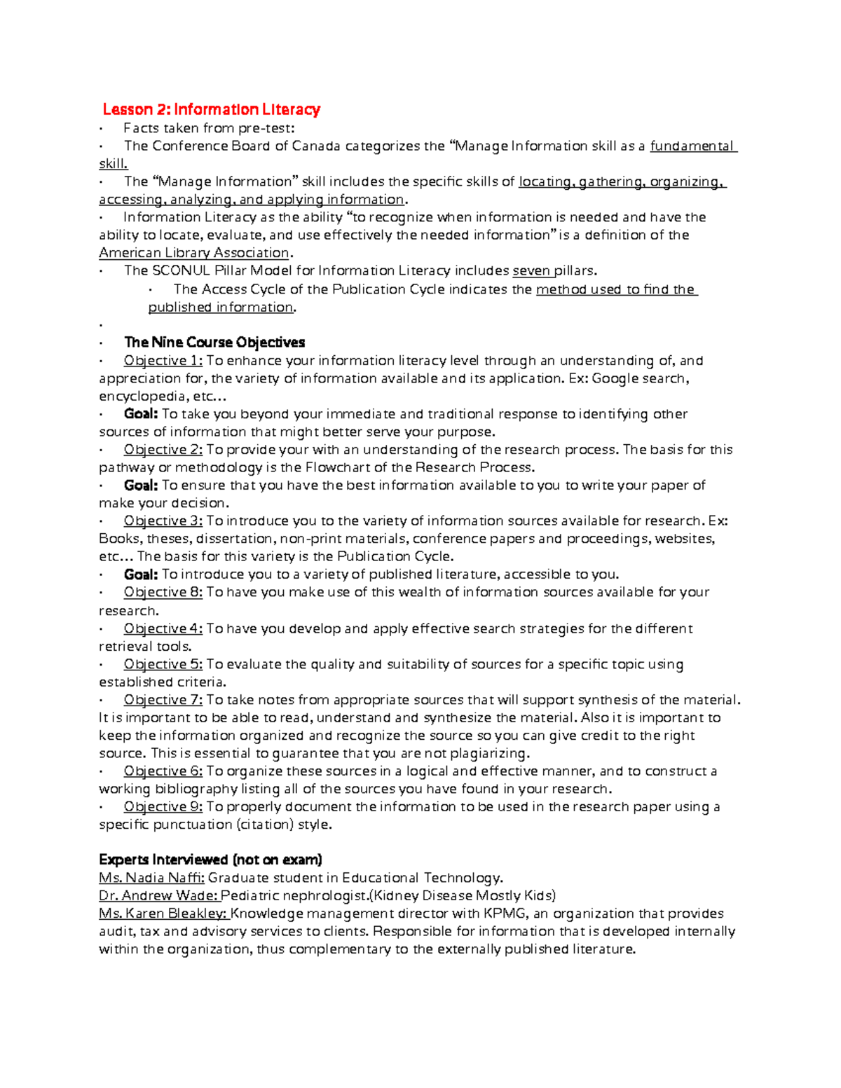 INST 250 Review - Summary Introduction to literacy - Lesson 2 ...