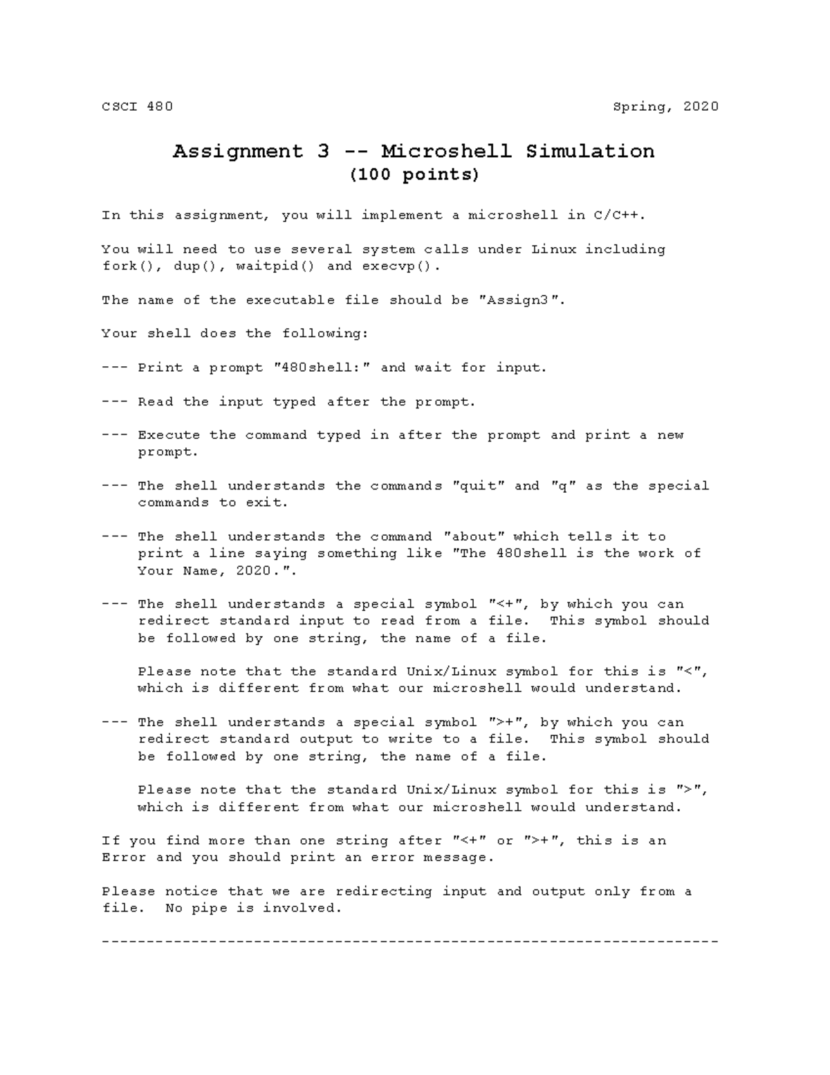 Hw3e - Lecture note for quiz - CSCI 480 Spring, 2020 Assignment 3 ...