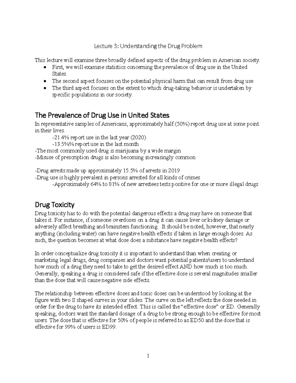 Module 3 - main points understanding drug problems - Lecture 3 ...