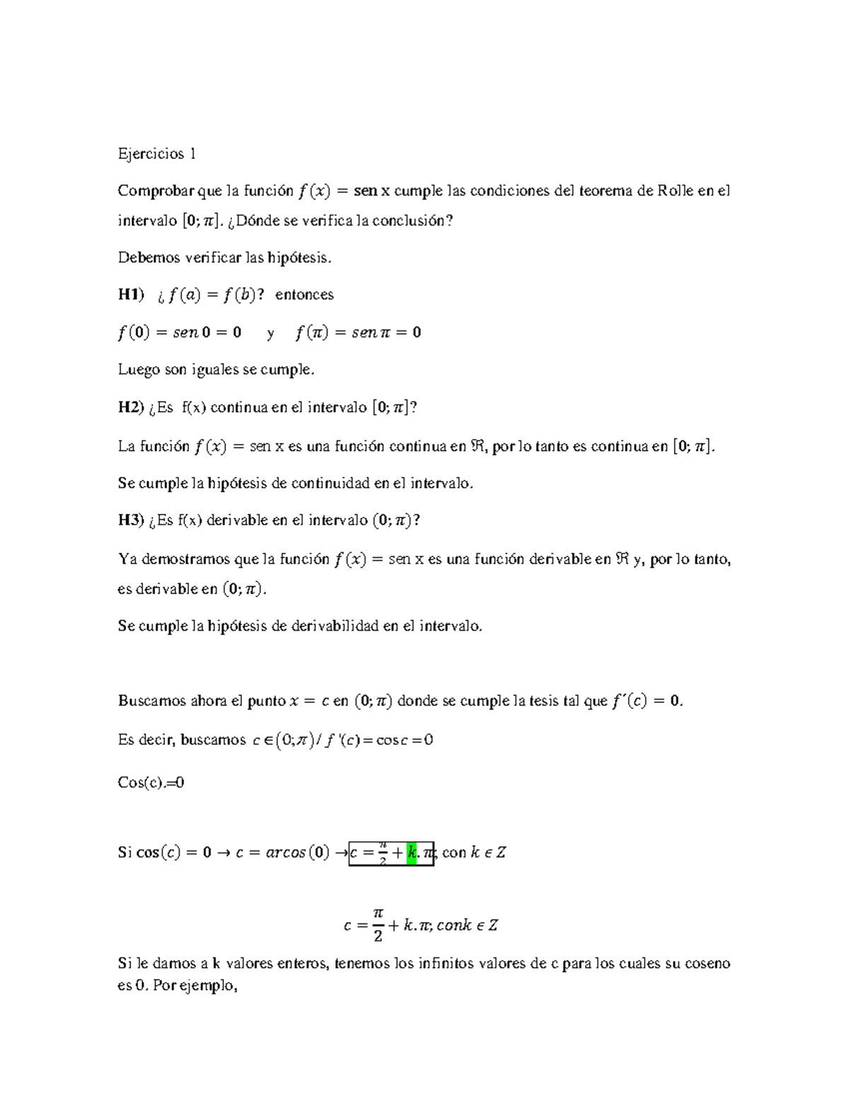 Ejercicios-1 - Ejercicio 8 - Ejercicios 1 Comprobar que la función ...