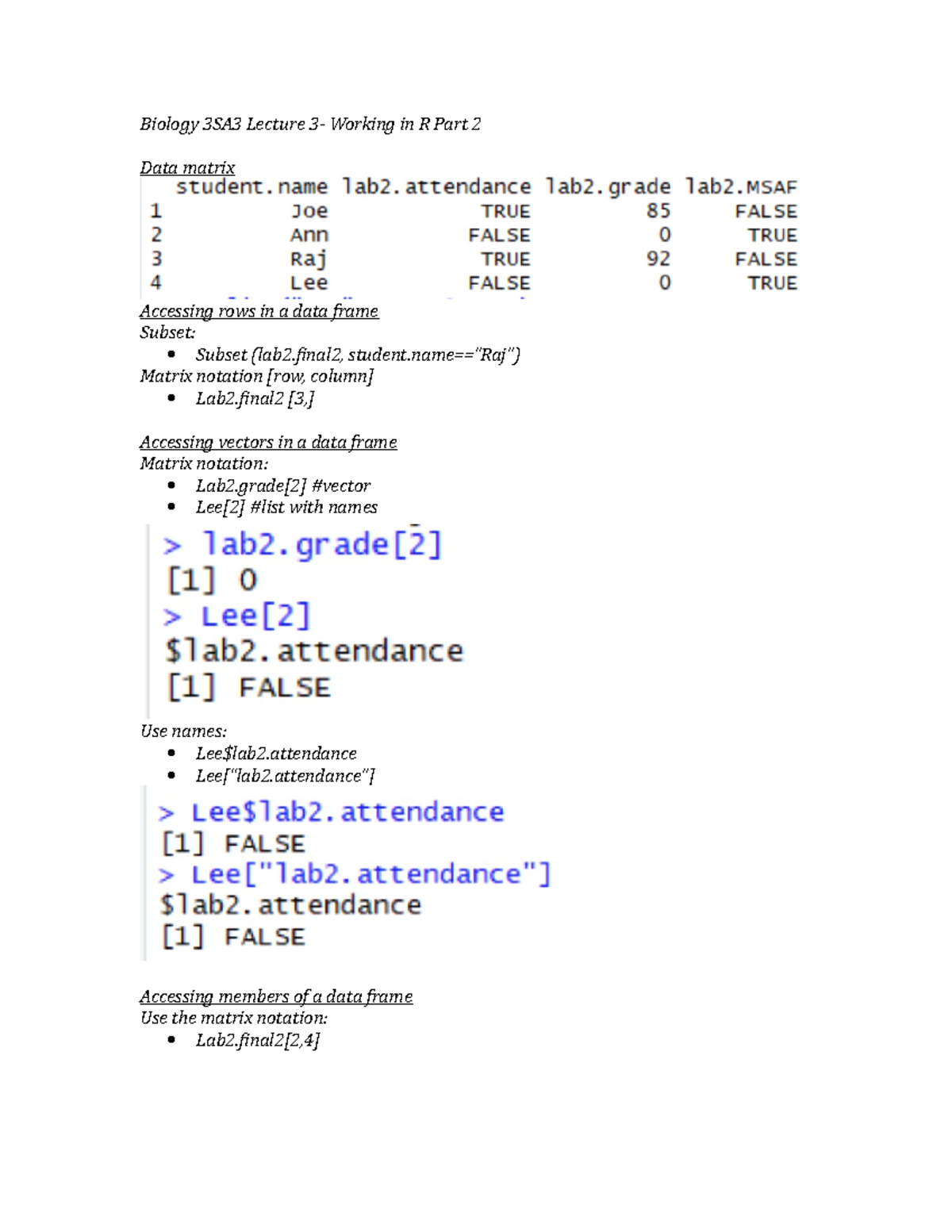 Biology 3SA3 Lecture 3 - Studocu