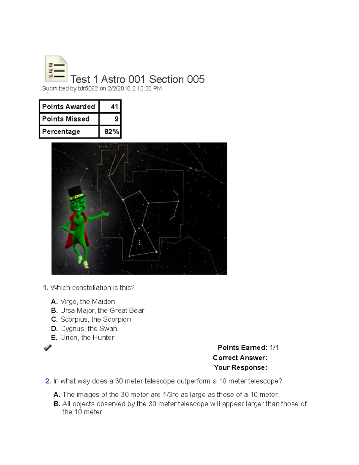 Test 1 Astro 001 Section 005 practice - Test 1 Astro 001 Section 005 ...