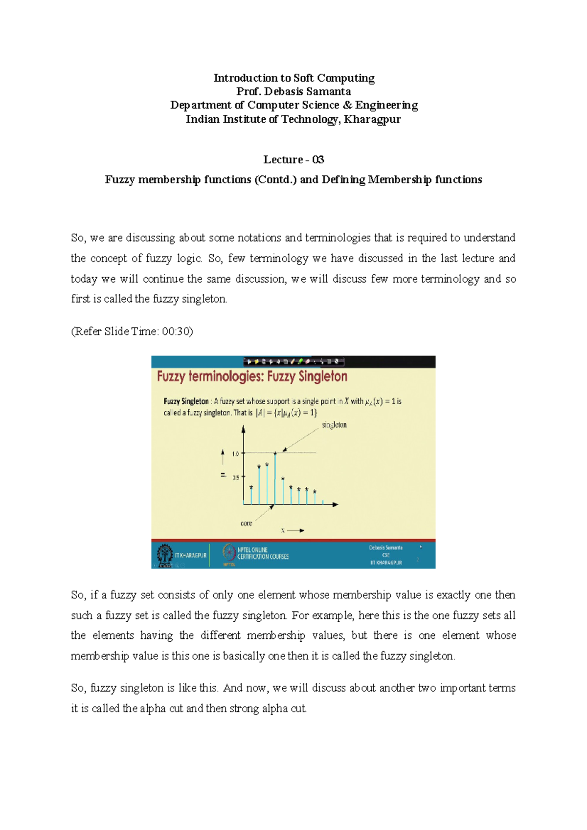 Lec3 - good - Introduction to Soft Computing Prof. Debasis Samanta ...
