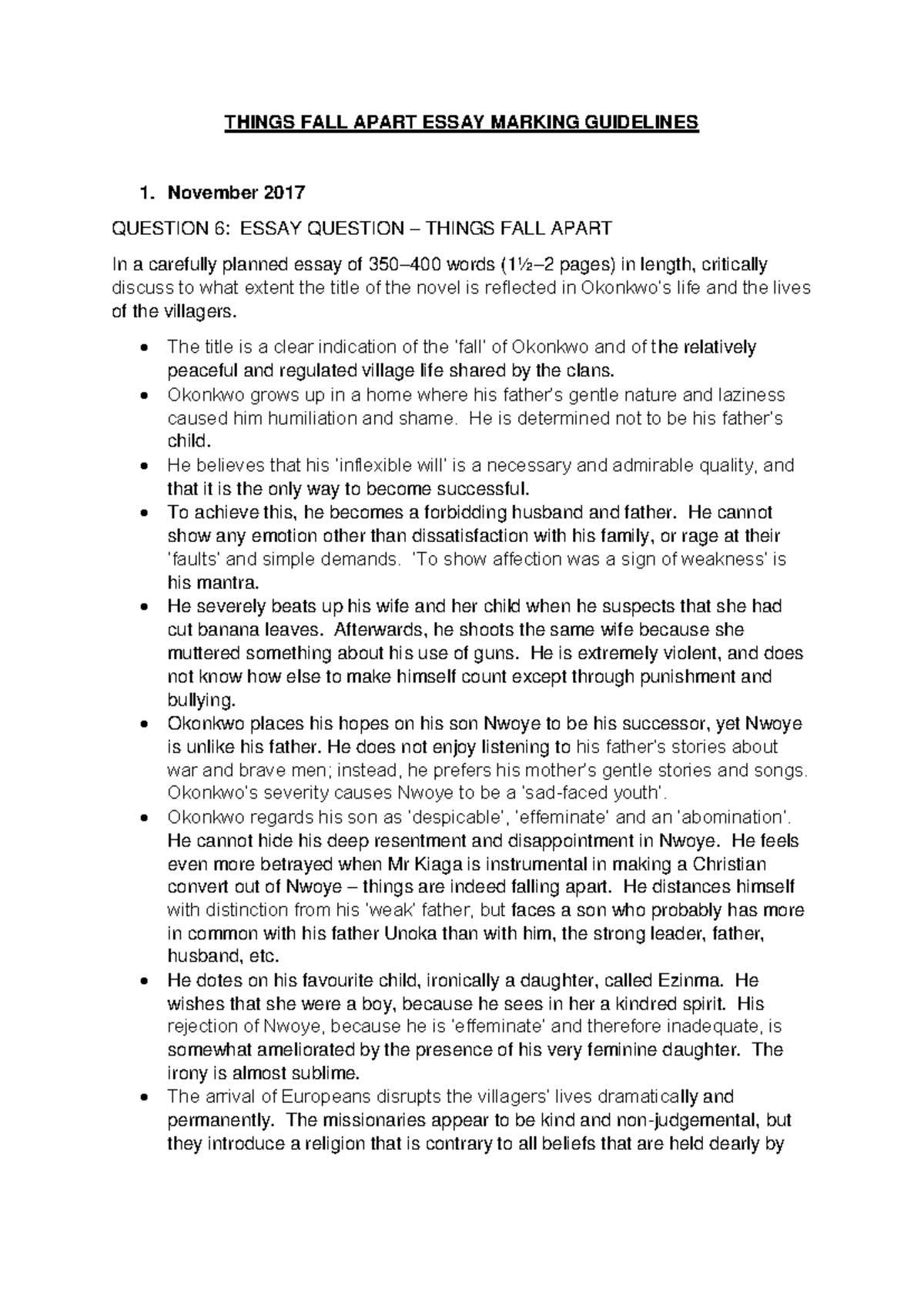 Things FALL Apart Essay Guidelines 230526 133621 - THINGS FALL APART ...