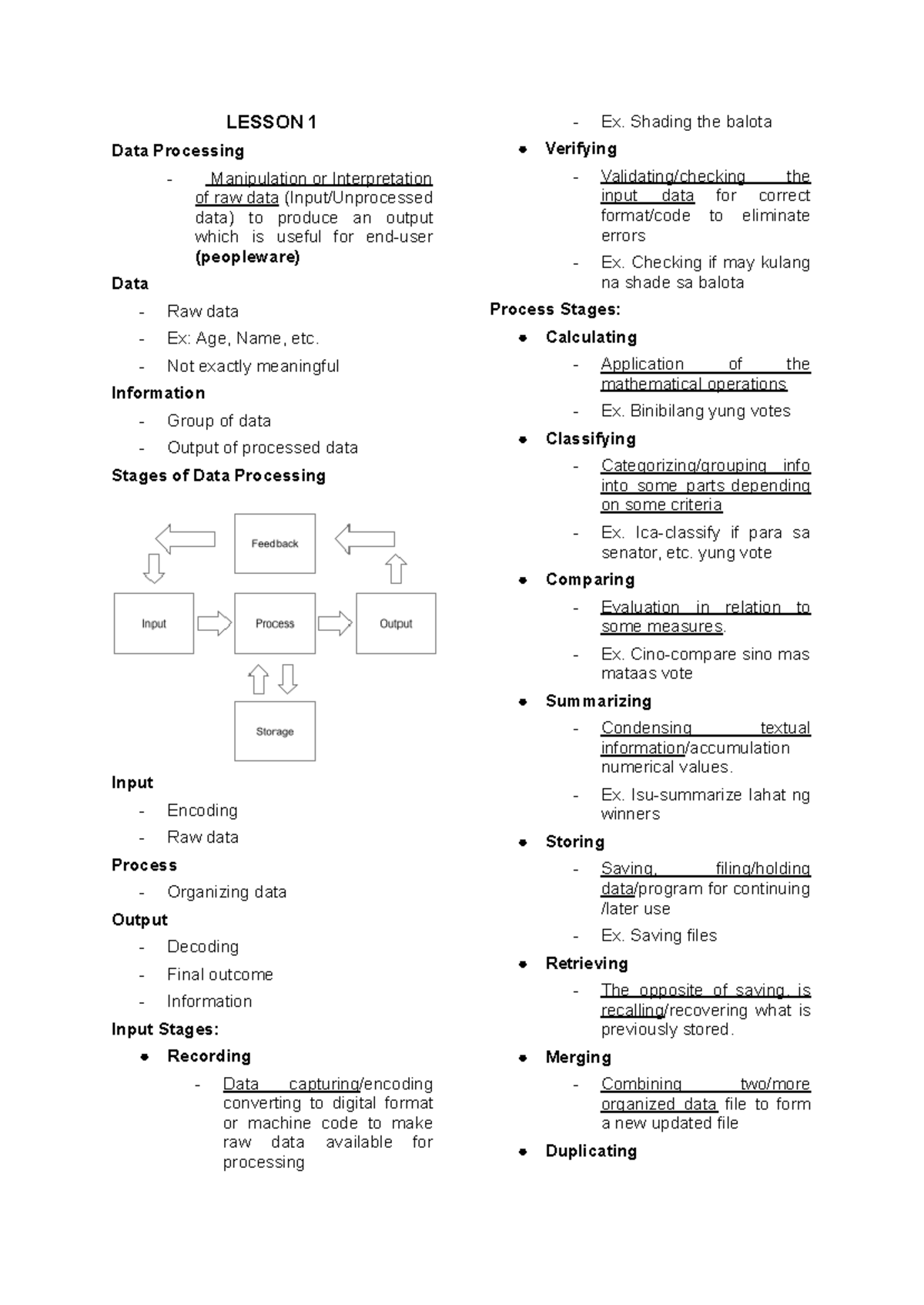Compter Programming 1 - mwaahahah - LESSON 1 Data Processing - Manipulation or Interpretation of ...