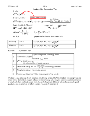 Lec25 - lecture25 notes for Molecular Spectra and Molecular Structure ...
