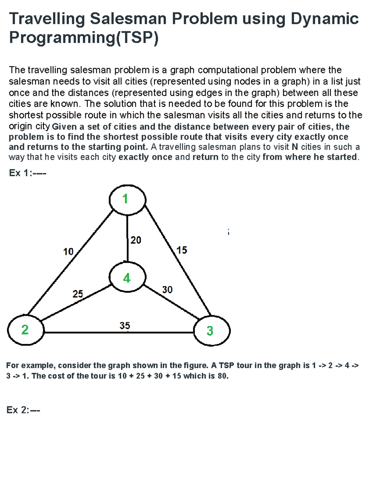 Travelling Salesman - The solution that is needed to be found for this ...