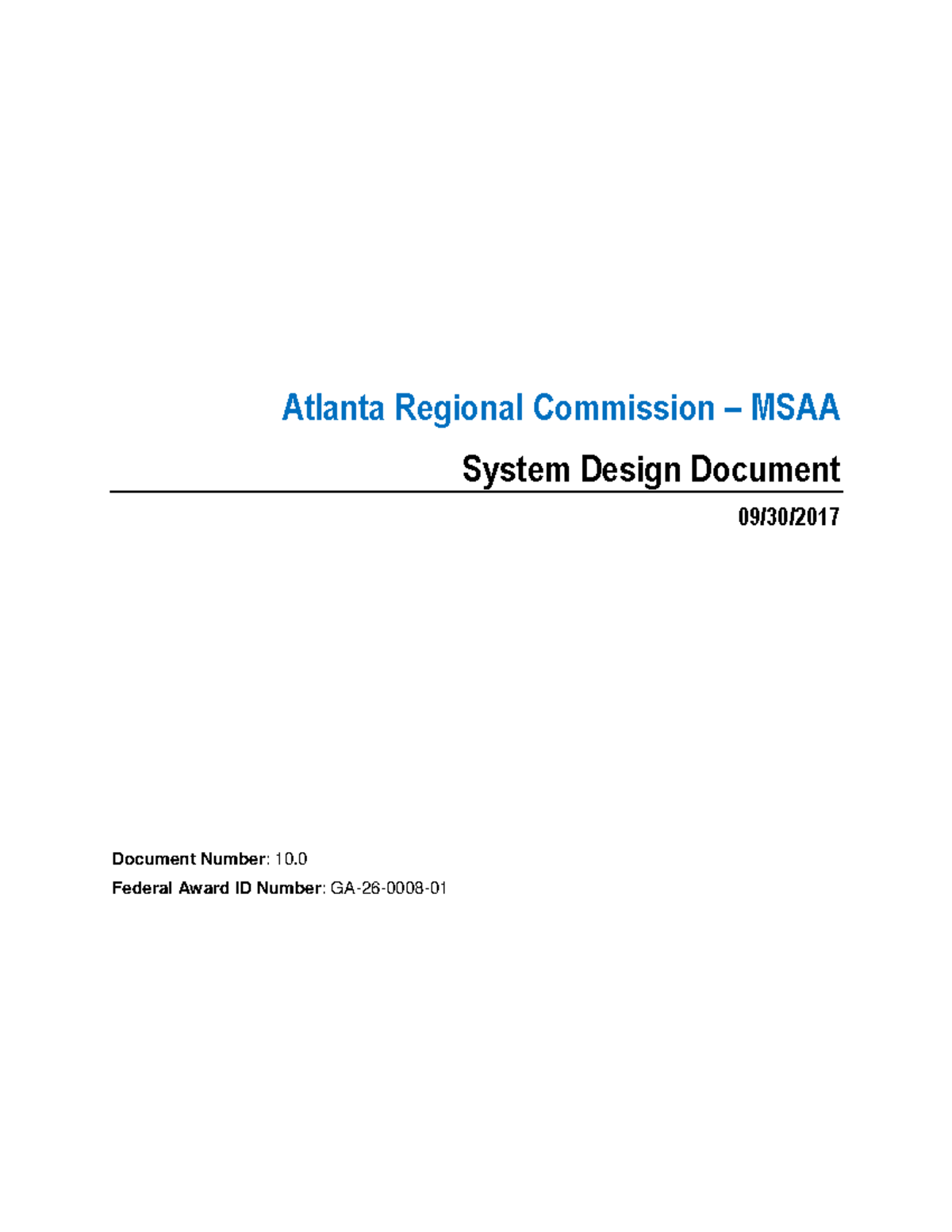 MSAA System Design Final - Atlanta Regional Commission – MSAA System ...