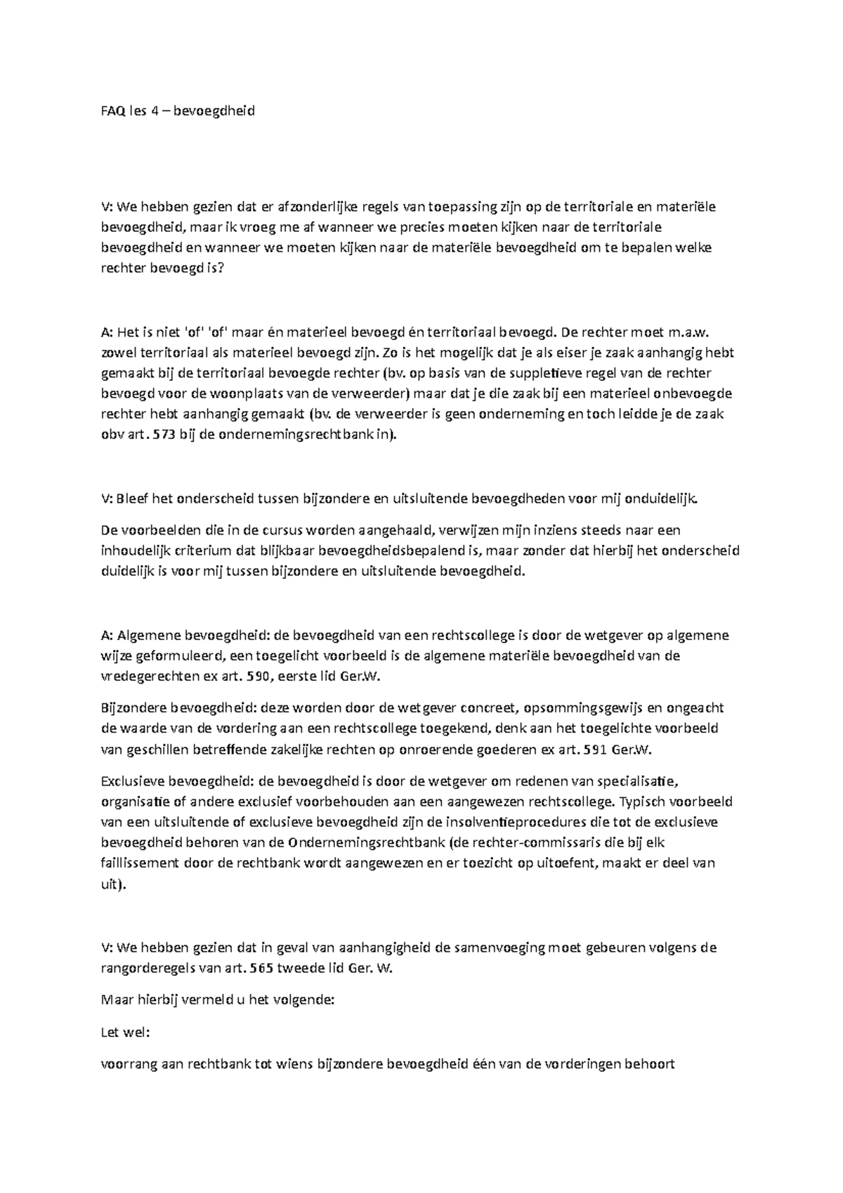 FAQ les 4 bevoegdheid - sv ger - FAQ les 4 – bevoegdheid V: We hebben ...