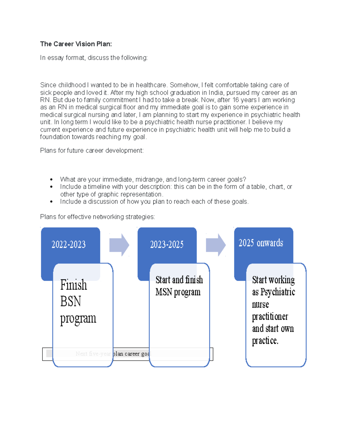 The Career Vision Plan - Somehow, I felt comfortable taking care of ...