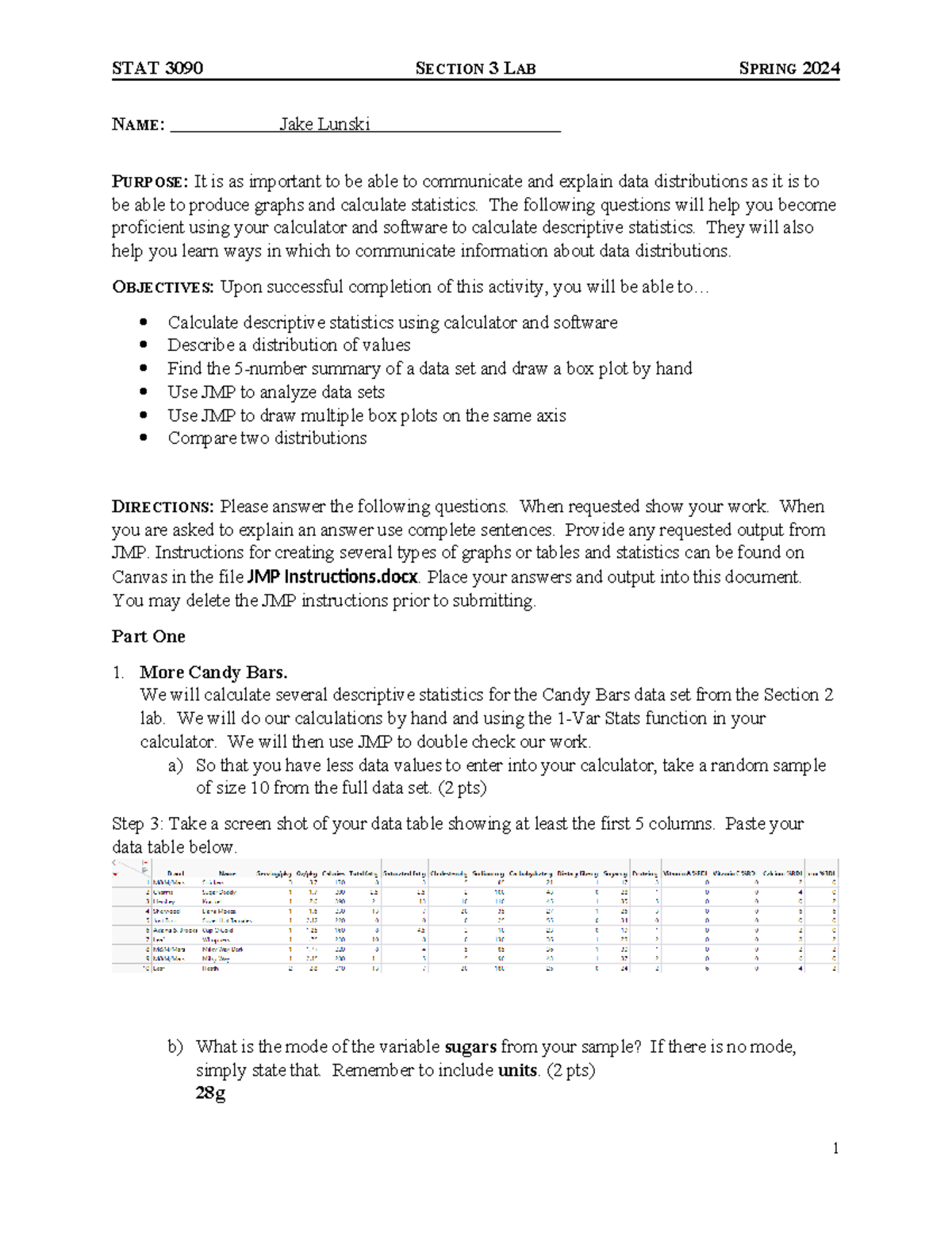 Section 3 Lab Document-1 - NAME: Jake Lunski PURPOSE: It is as ...