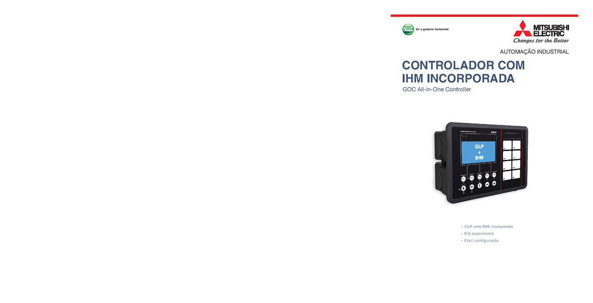 Clp e ihm incorporada Mitsubish - CONTROLADOR COM IHM INCORPORADA GOC All-in-One Controller ...