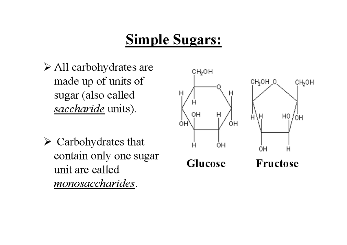 Macromolecules - Simple Sugars: All carbohydrates are made up of units ...