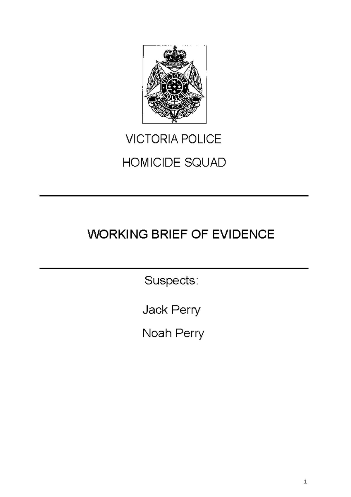 202002 05 Brief of Evidence draft 2020 v1 - VICTORIA POLICE HOMICIDE ...