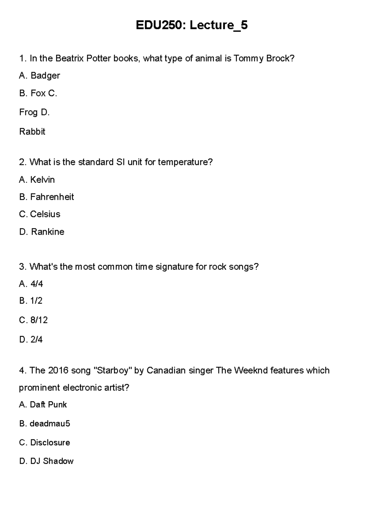 EDU250 Lecture 5 - education 250 for first sem students - EDU250 ...