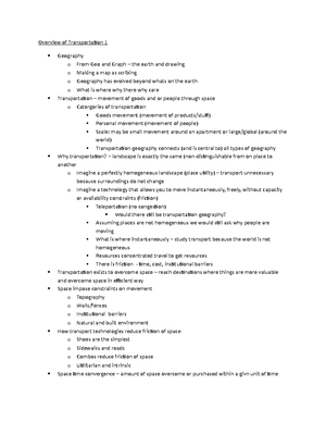 Lab 2 - Lab 2 Assignment - Geography 3LT3: Transportation Geography ...