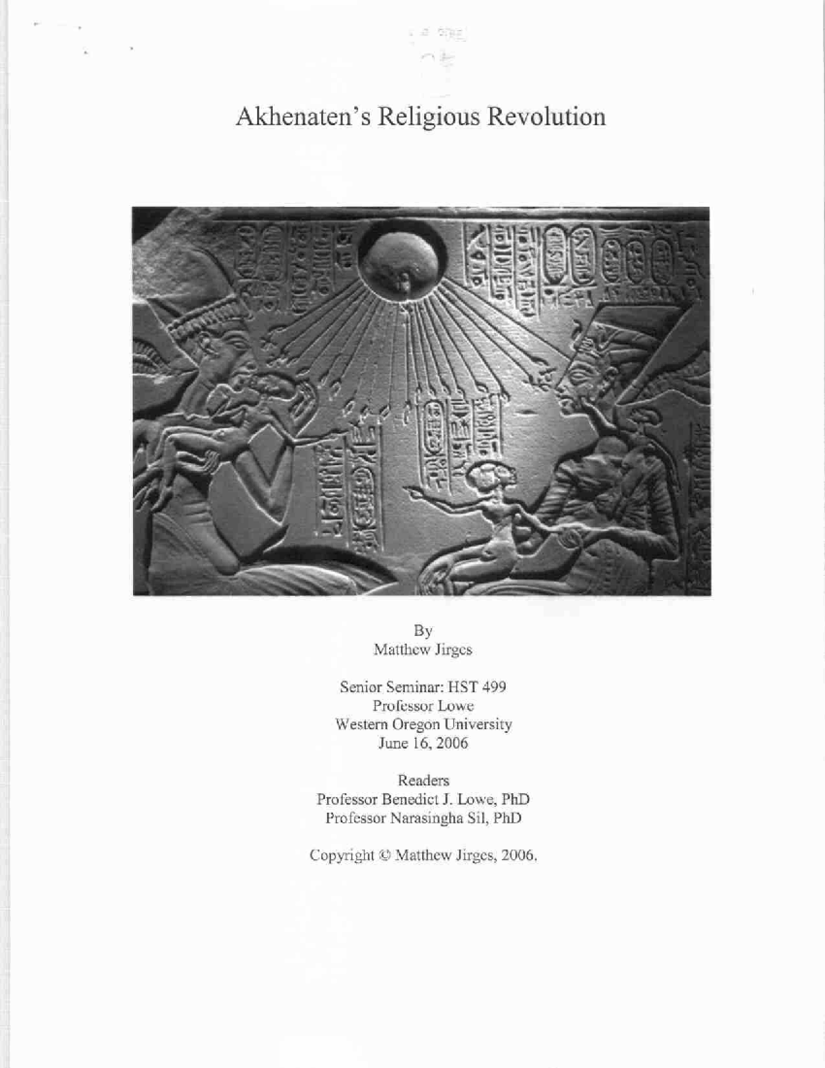 Akhenaten's religious revolution - HIST1601 - Studocu