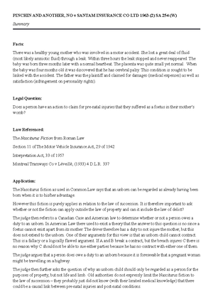 LOP Cases - Short case summary for Law of Persons. - Van Dyk v SAR&H ...