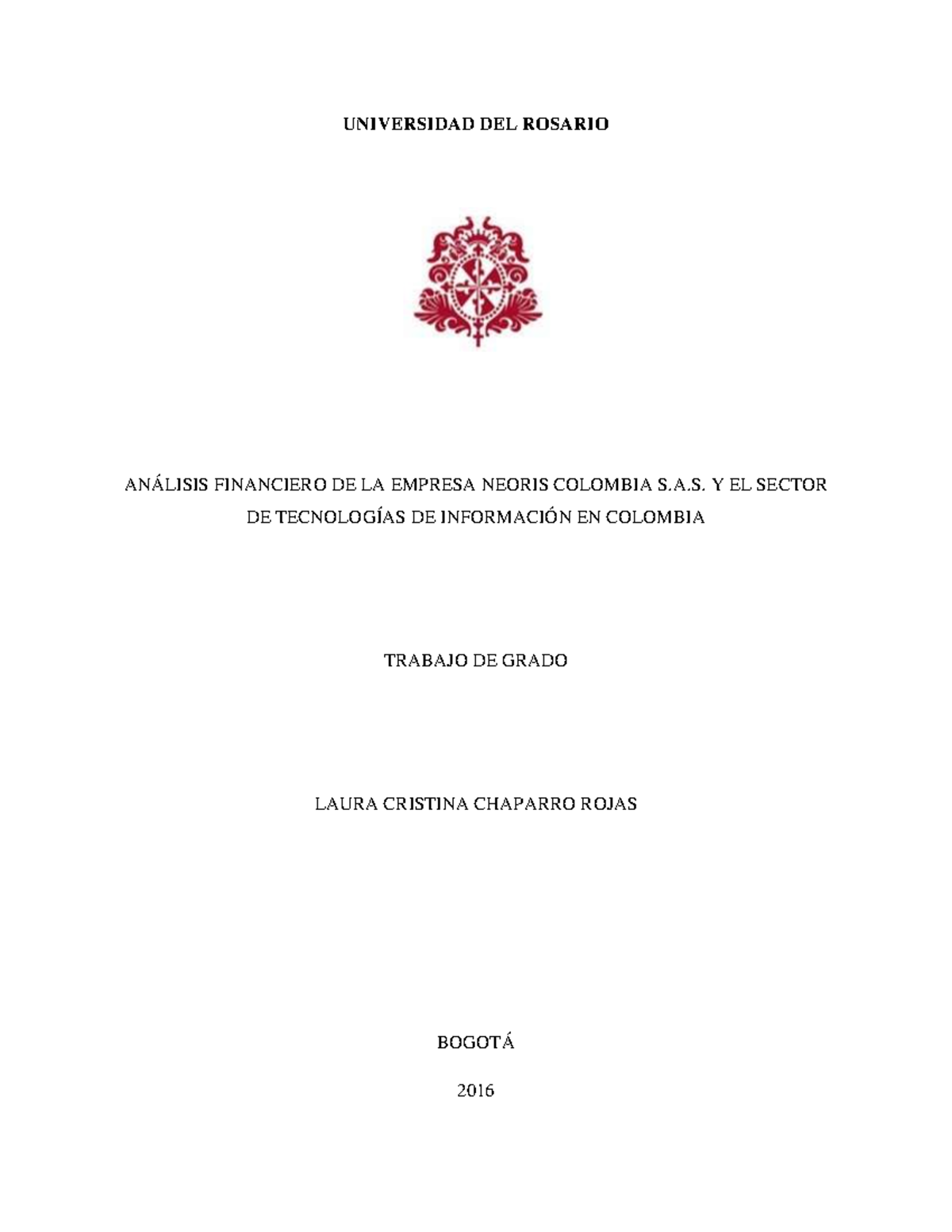 Análisis Financiero DE LAS Empresa Neoris DE Colombia - UNIVERSIDAD DEL ...