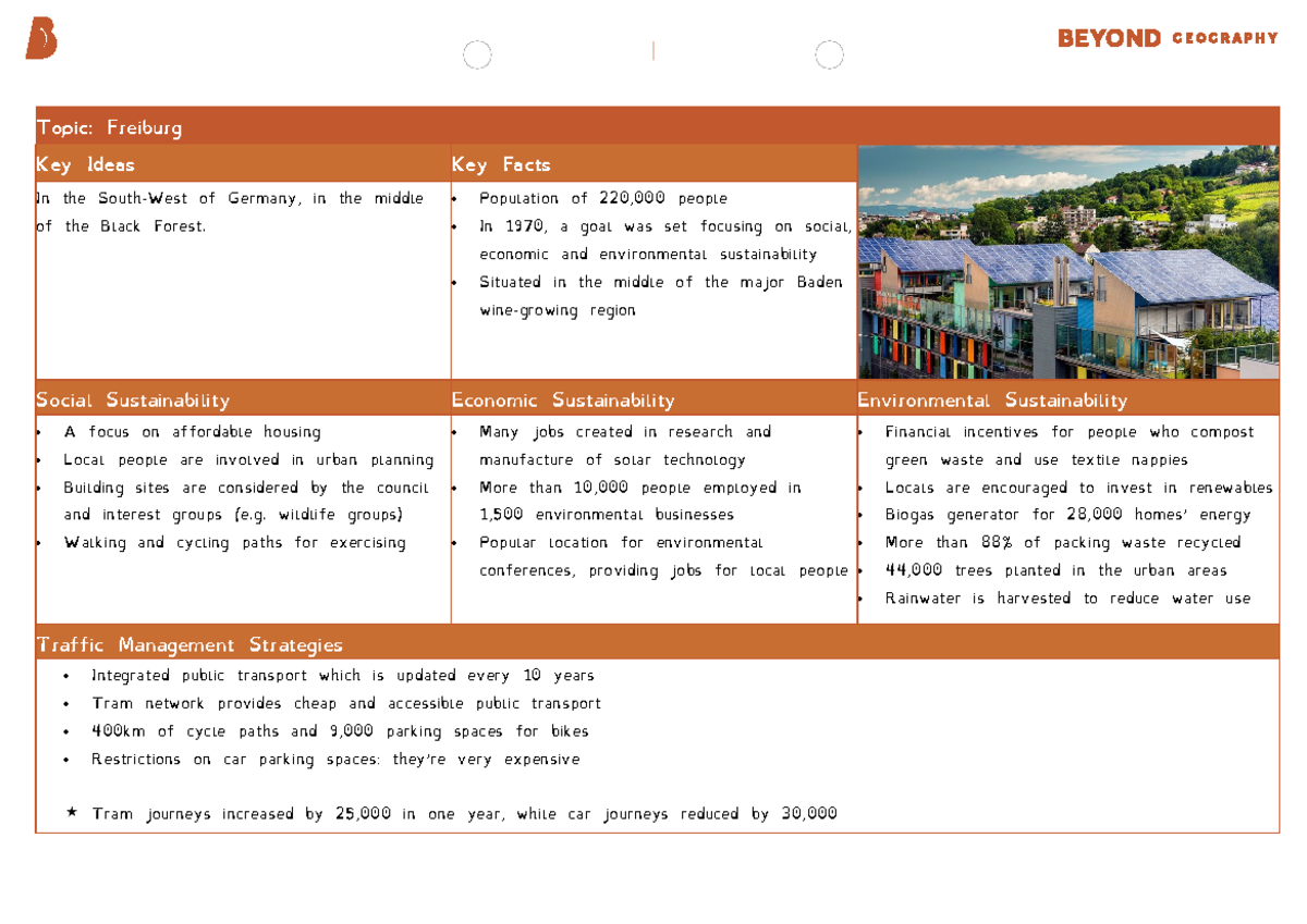 Case Study Info - Combined Paper 2 - Topic: Freiburg Key Ideas Key ...