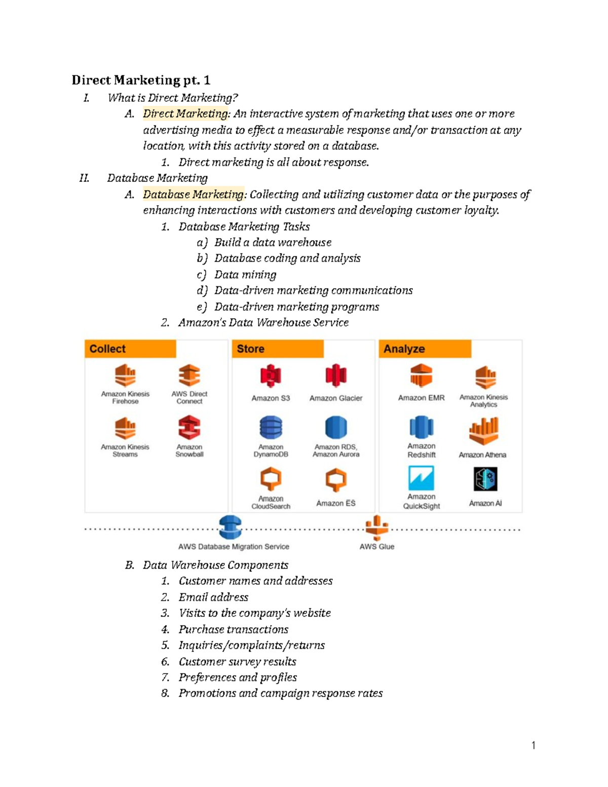 3 26 Direct Marketing pt. 1 - Direct Marketing pt. 1 I. What is Direct ...