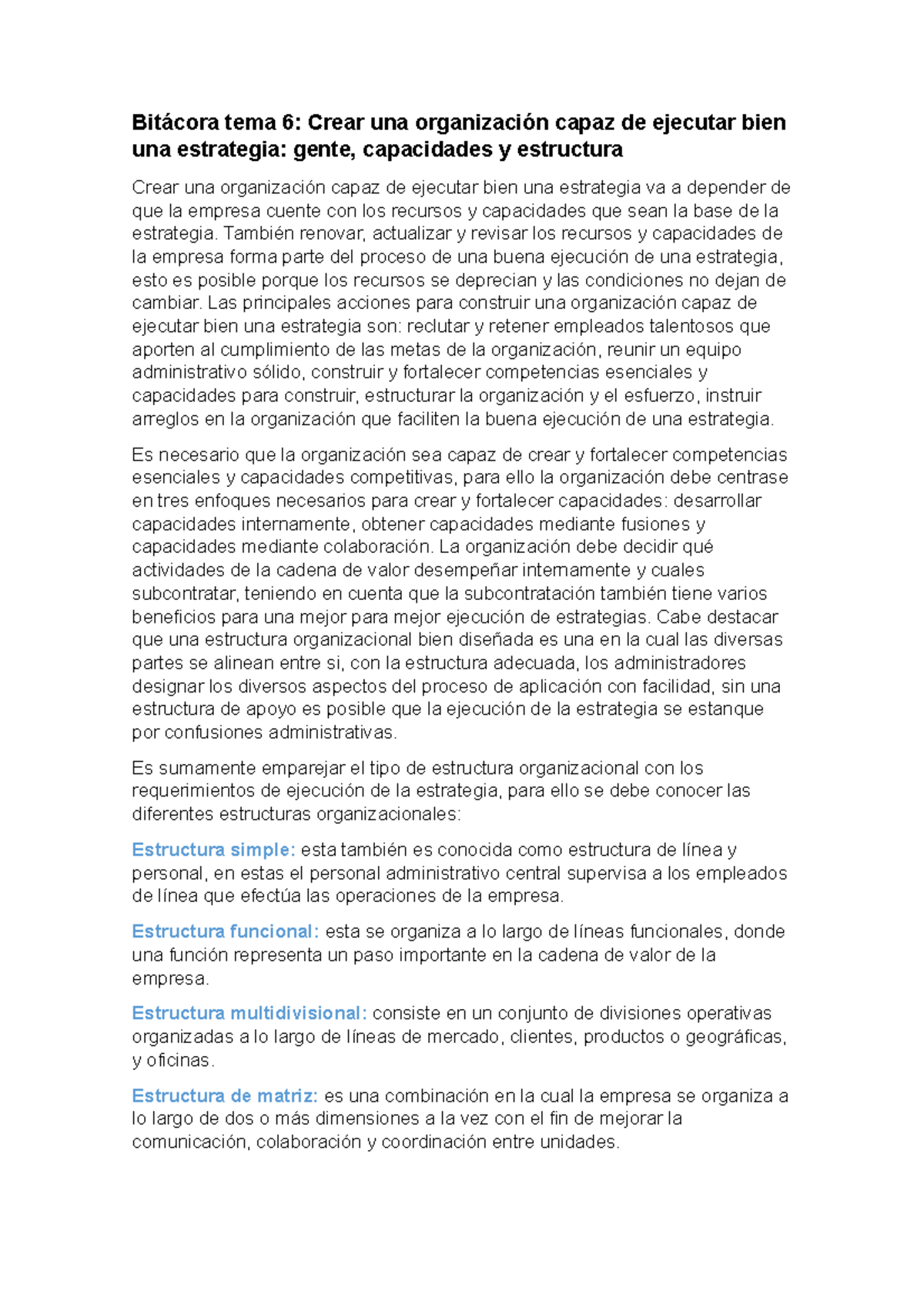 Bitácora tema 6 - Administración de Proyectos - Bitácora tema 6: Crear ...