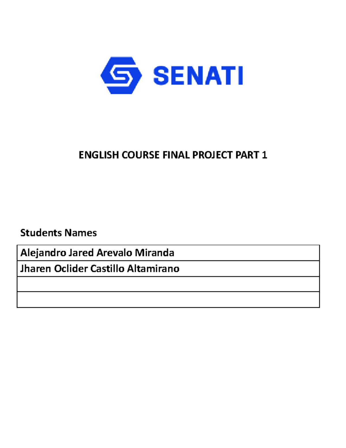 English Course Final Project PART 1 Resuelta - ENGLISH COURSE FINAL ...