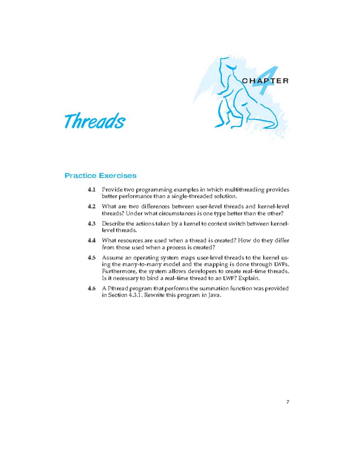 4-exr - Excercise Chuong 4 - 4 CHAPTER Threads Practice Exercises 4 Provide two programming ...