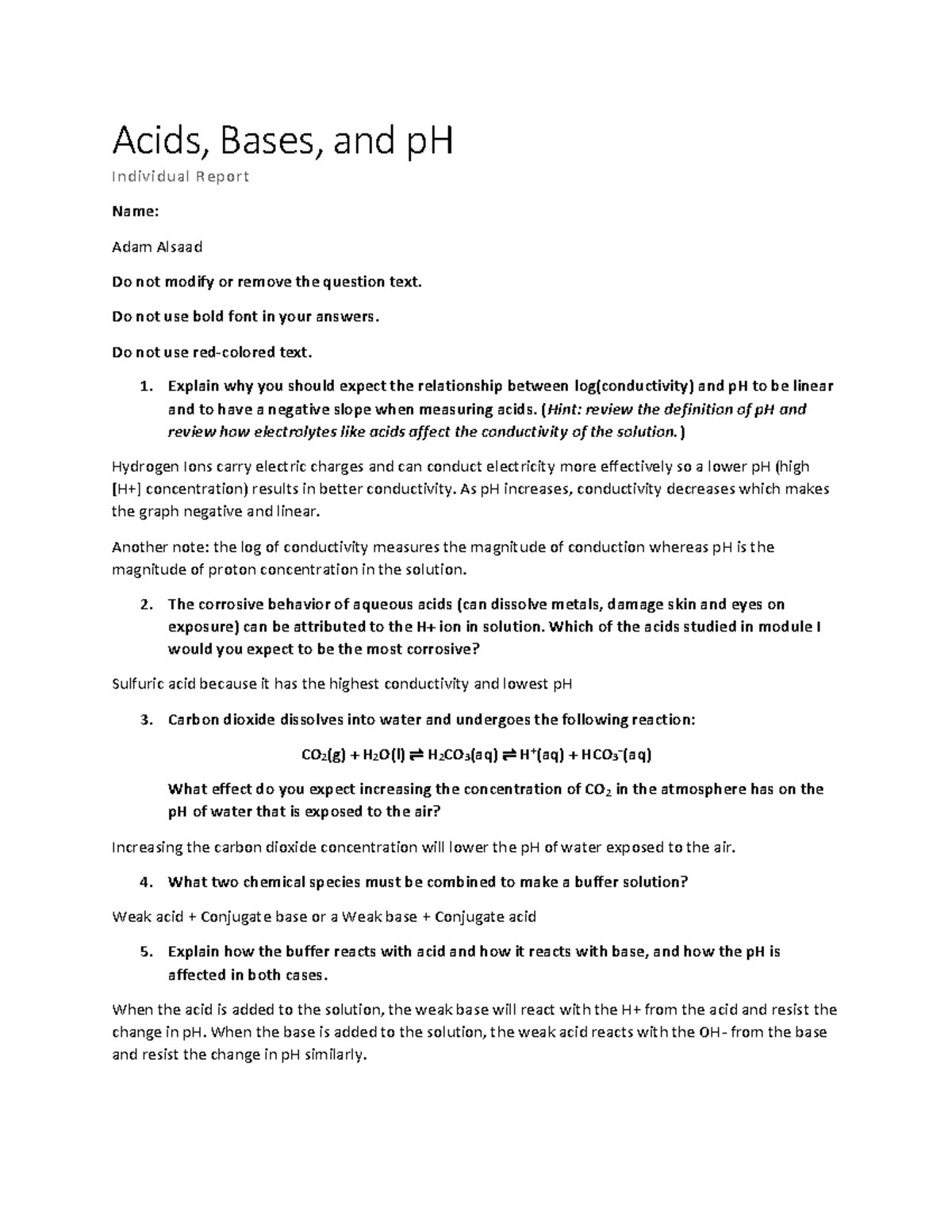 Intro Acids - Individual Report Template 1 - Acids, Bases, and pH ...