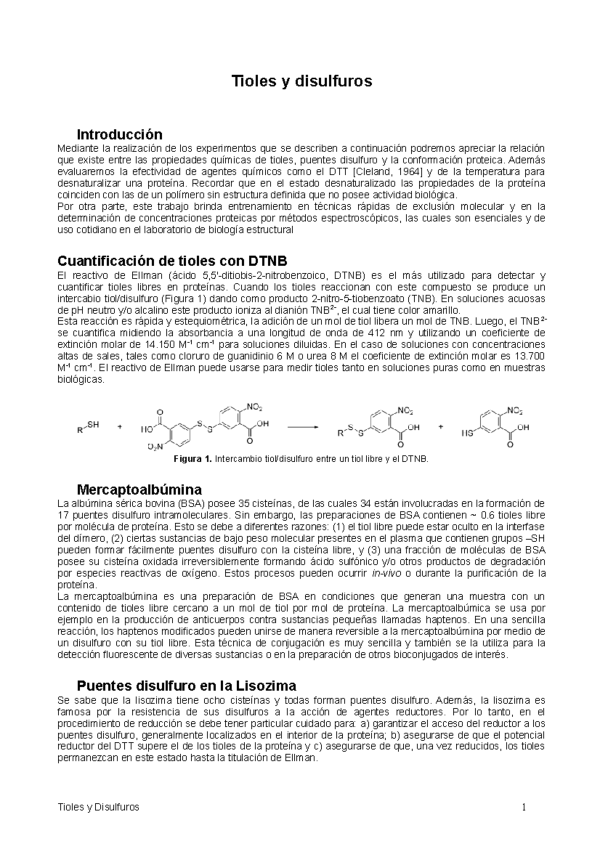 Guia TP Tioles y disulfuros-2023 - Tioles y disulfuros Introducción ...