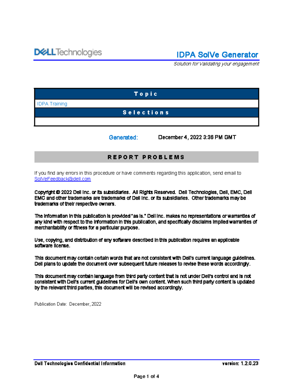 Integrated Data Protection Appliance Idpa Training Dell Technologies Confidential Information
