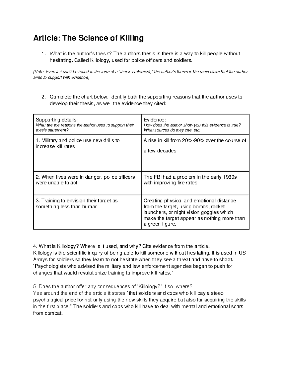Killology WS - Wrgewbertbn - Article: The Science of Killing What is ...