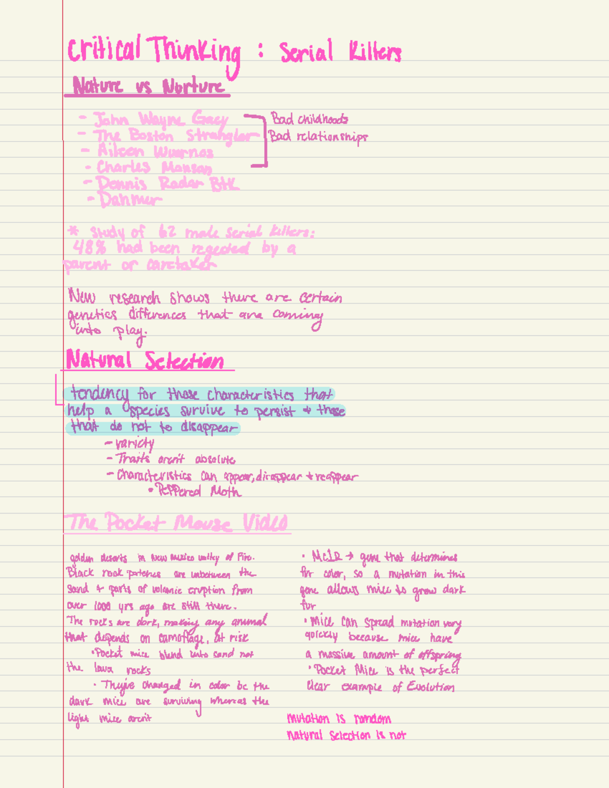 Intro to Psychology 101 - critical Thinking : serial killers Nature vs ...